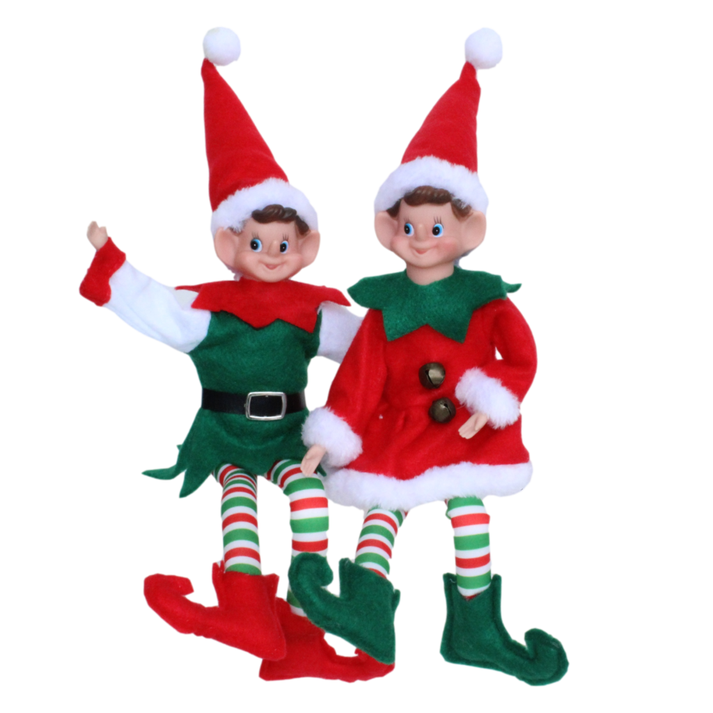 Green/Red Poseable Elves - Samx Trading